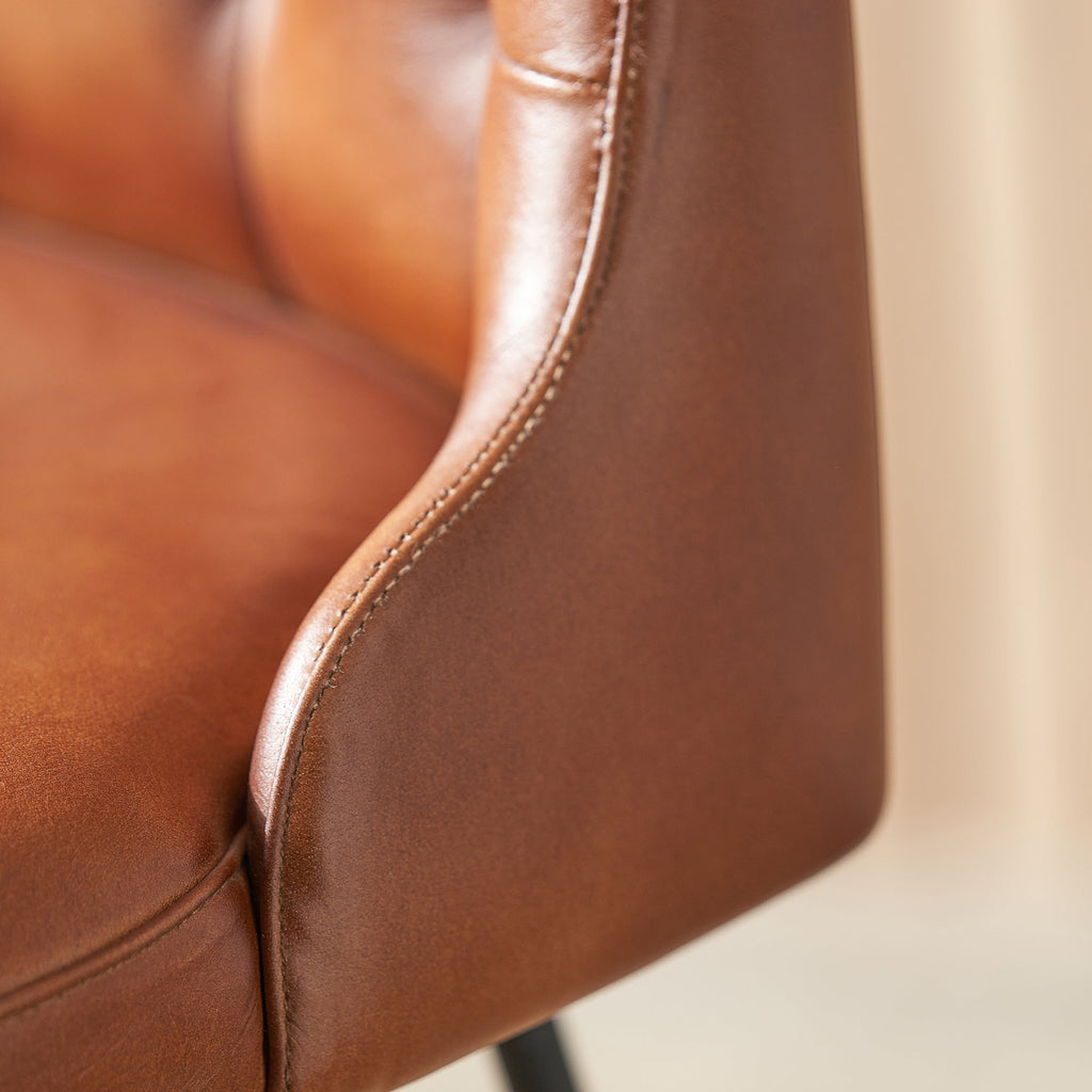 Vintage Brown Leather Dining Chair| Seating | Rūma