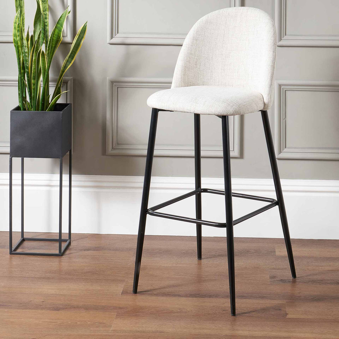 Lea Pebble Linen Bar Stool | Seating