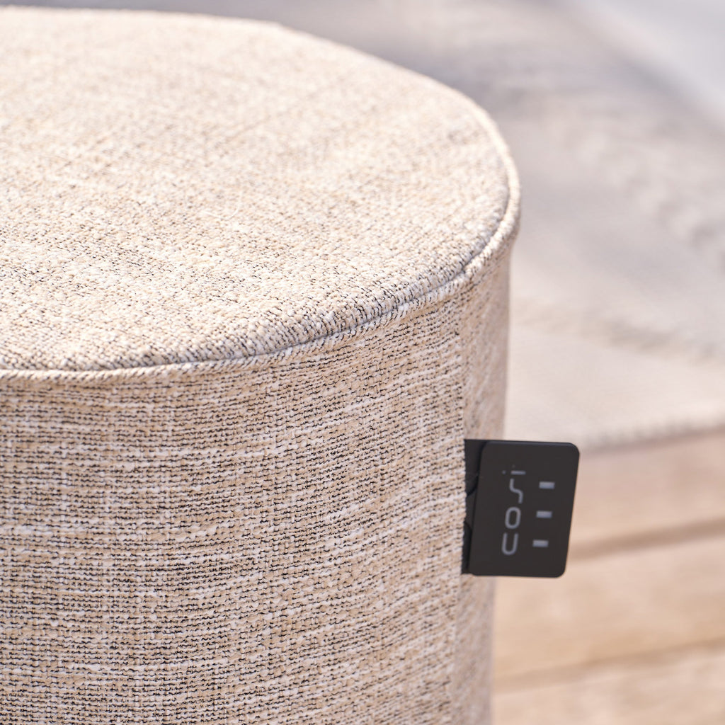 Cosipouf Comfort Tall Round Natural Heated Pouffe 45x45cm | Pouffe