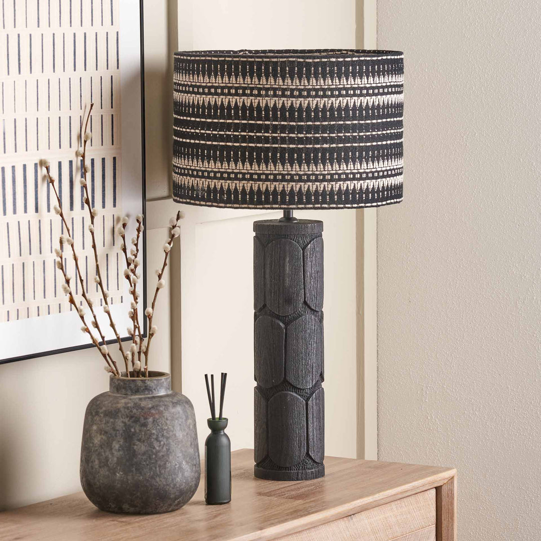 Black Wood Tall Table Lamp Base | Lighting