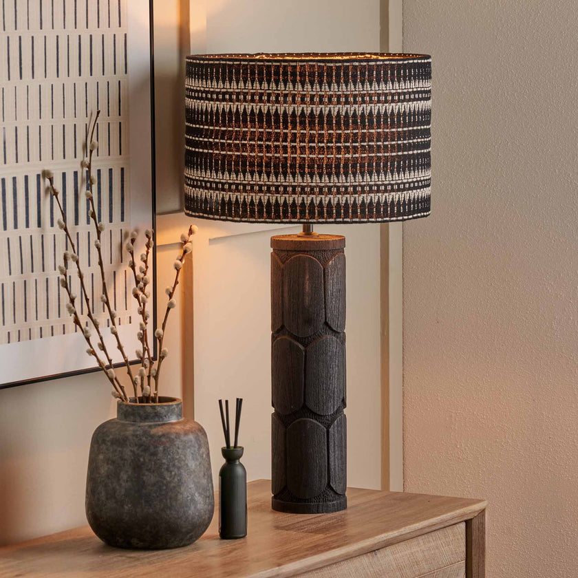 Black Wood Tall Table Lamp Base | Lighting | Rūma