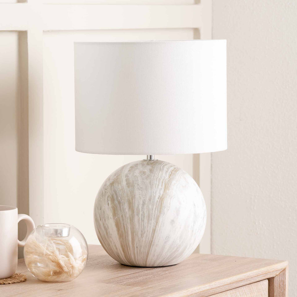 Grey Stone Effect Table Lamp | Lighting