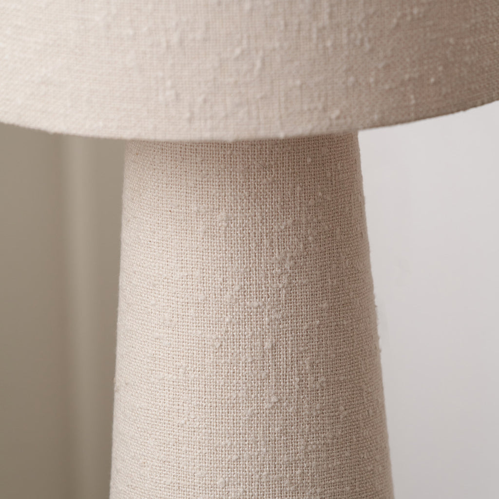Carissa White Slubby Handloom Fabric Floor Lamp | Lighting