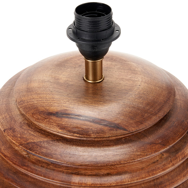Hildon Large Turned Wood Table Lamp Base | Lighting | Rūma