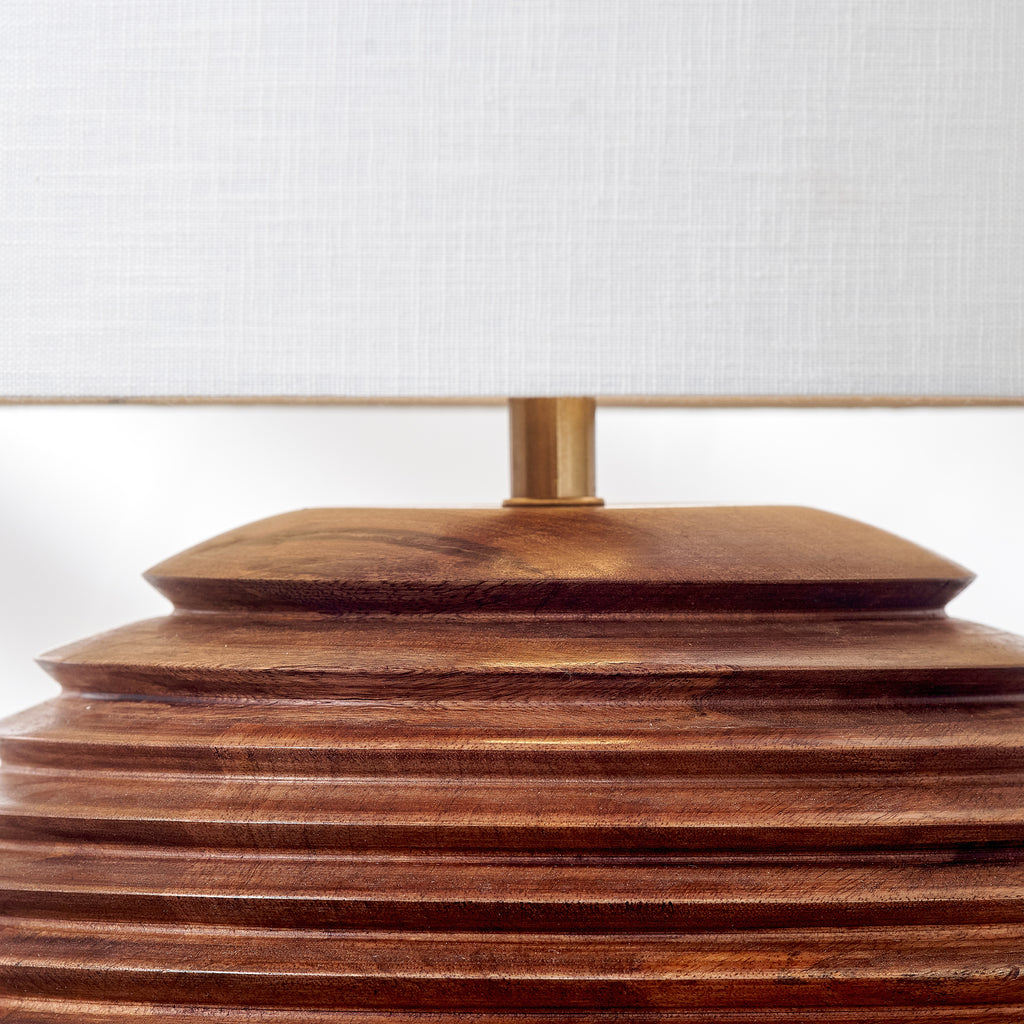 Hildon Large Turned Wood Table Lamp Base | Lighting | Rūma