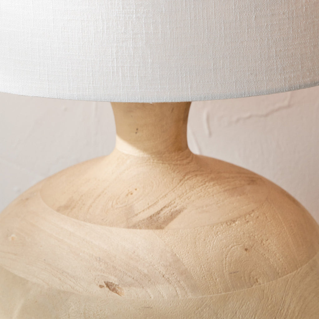 Natural Mango Wood Round Table Lamp Base | Lighting | Rūma