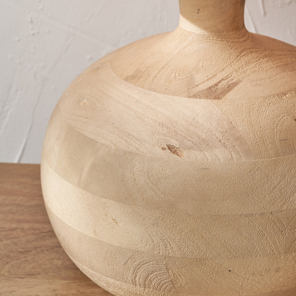 Natural Mango Wood Round Table Lamp Base | Lighting