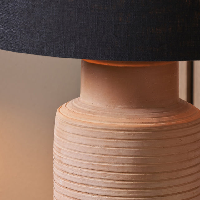 Natural Tall Ribbed Terracotta Table Lamp | Lighting | Rūma