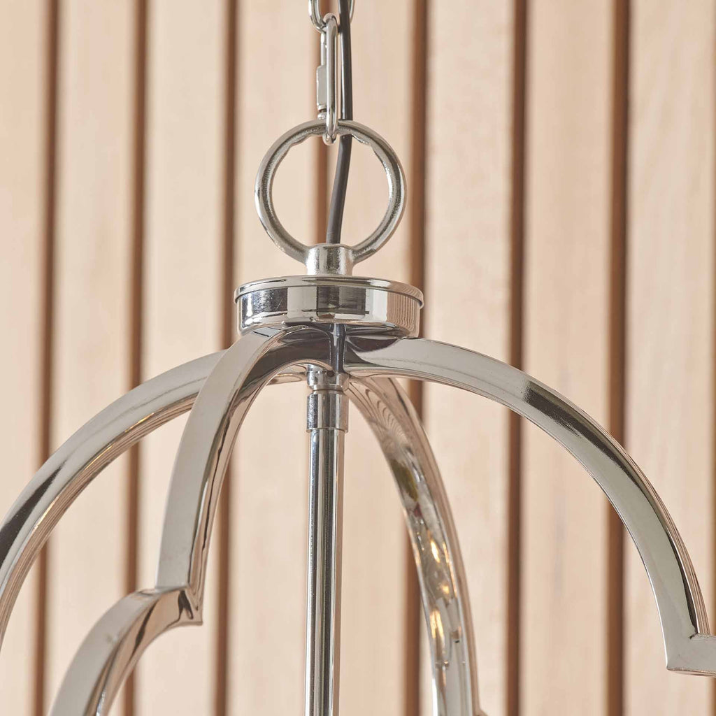 Silver 4 Light Fleur De Lys Pendant | Lighting