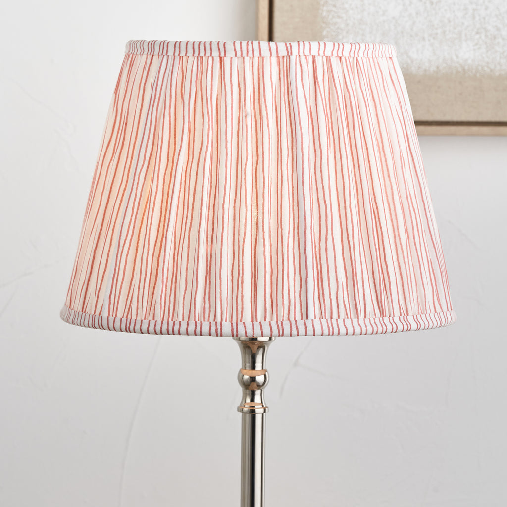 Cinnamon Stripe Mushroom Pleat Tapered Lampshade | Lighting