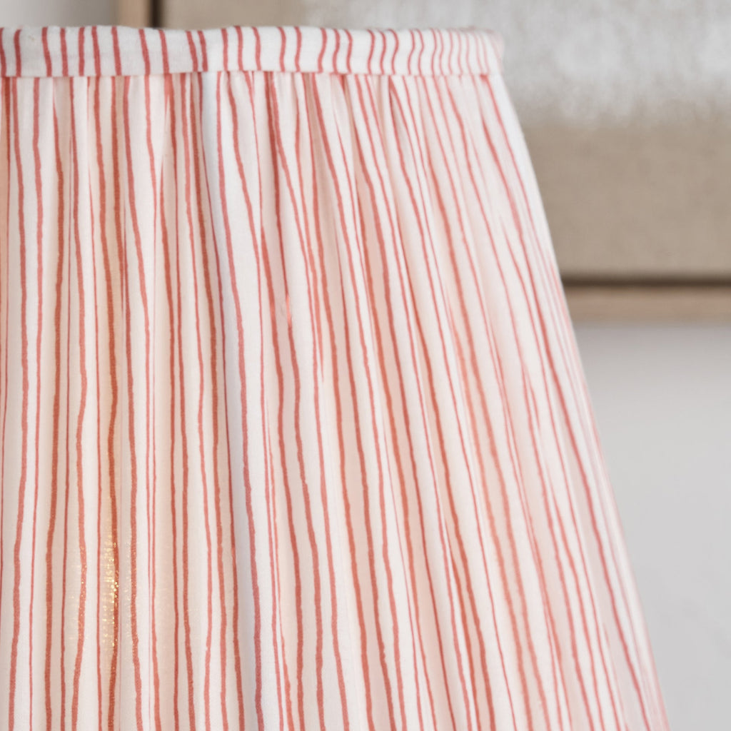 Cinnamon Stripe Mushroom Pleat Tapered Lampshade | Lighting