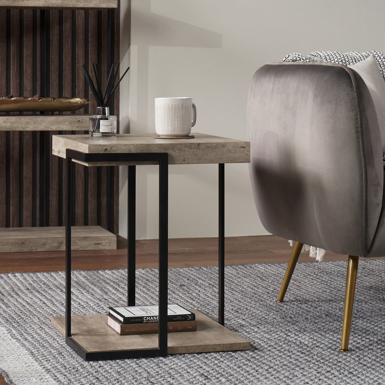 Concrete Effect Side Table | Furniture