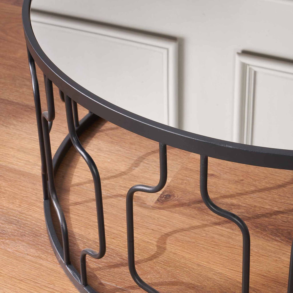 Avellino Mirrored Glass & Graphite Coffee Table | Furniture | Rūma