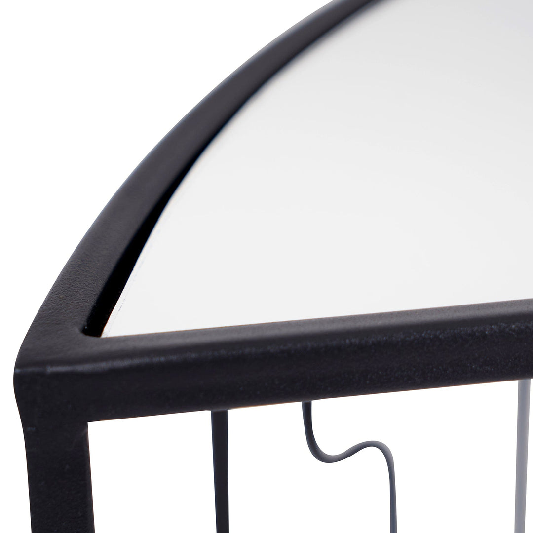 Mirrored Glass and Graphite Half Moon Console Table | Furniture | Rūma