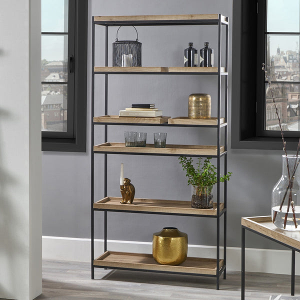 Natural Wood Finish Shelf Unit Furniture