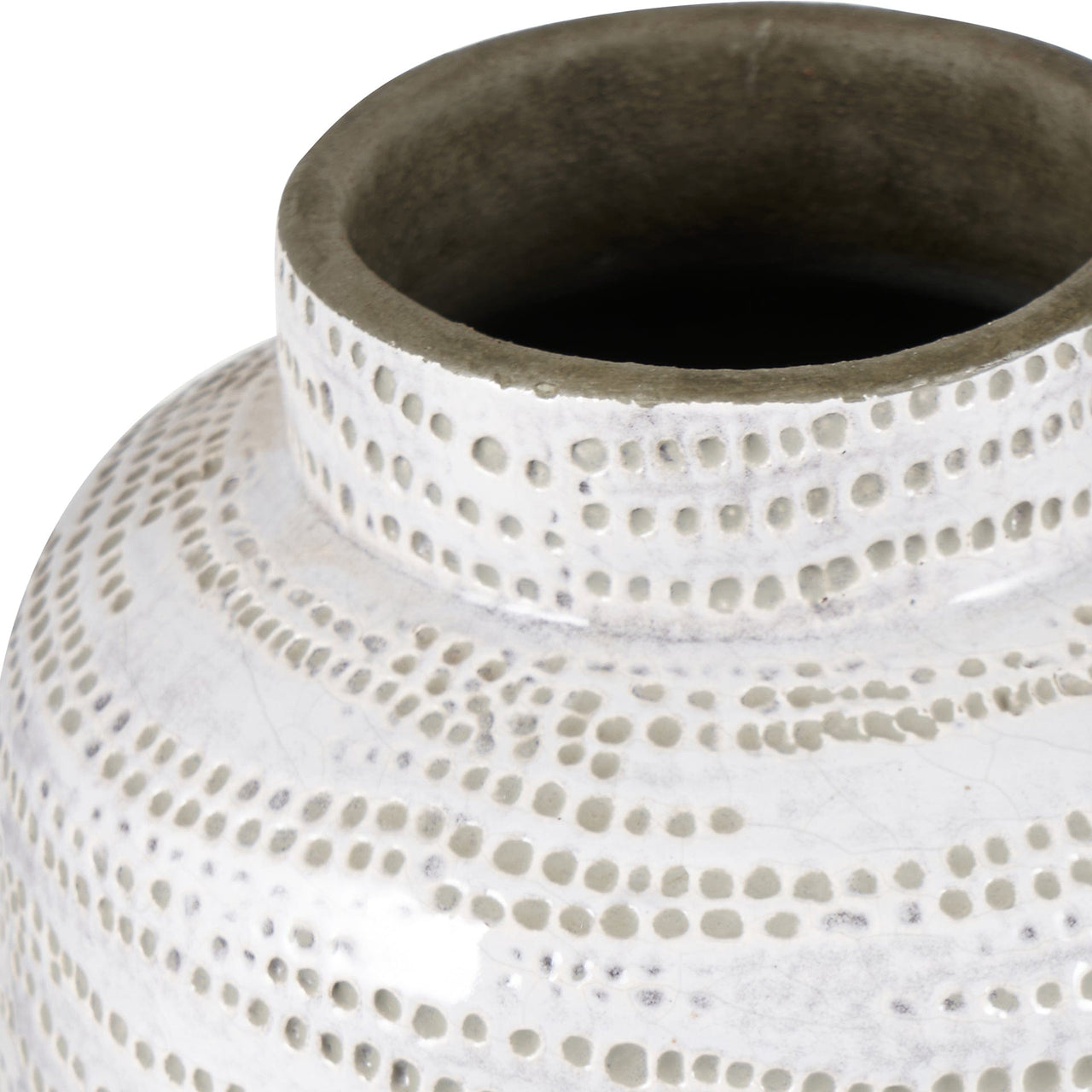 White Dot Small Stoneware Vase | Vases