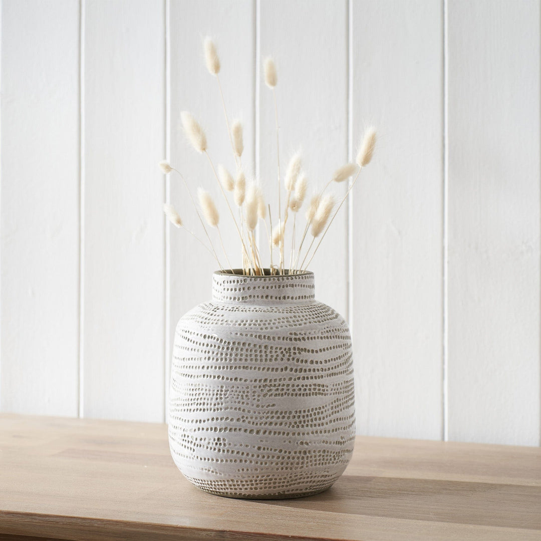 White Dot Small Stoneware Vase | Vases