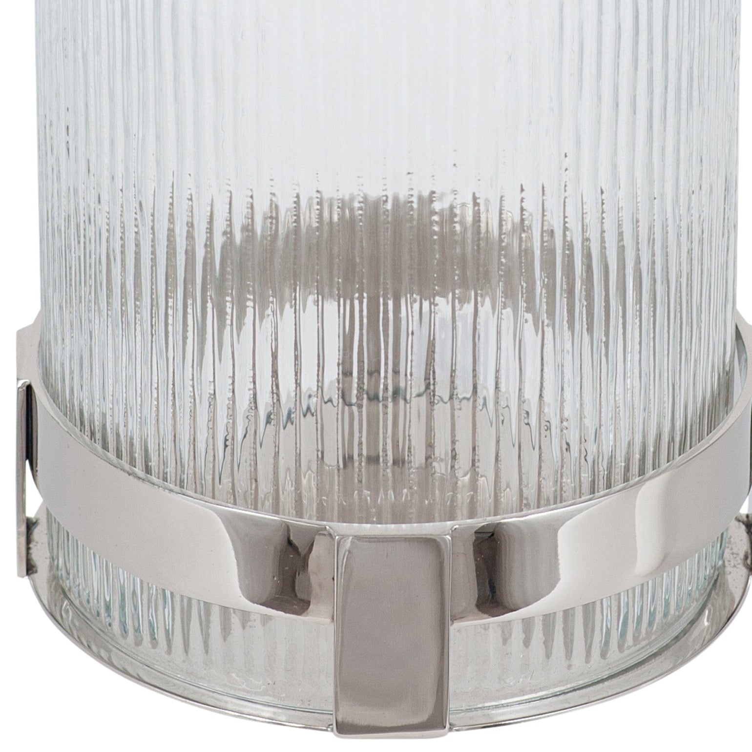 Silver Metal and Clear Textured Glass Tall Hurricane | Home Accents | Rūma