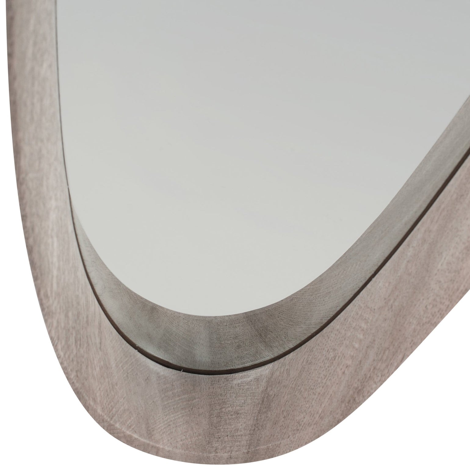 Grey Oak Wood Veneer Teardrop Shaped Mirror | Home Accents