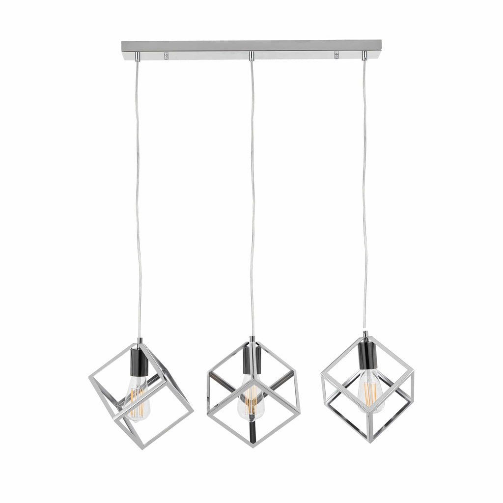 Silver Three Cube Pendant | Lighting | Rūma