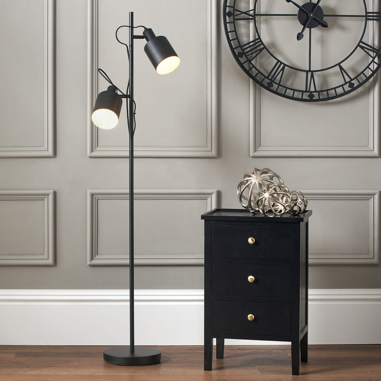 Black Metal Task Floor Lamp | Lighting