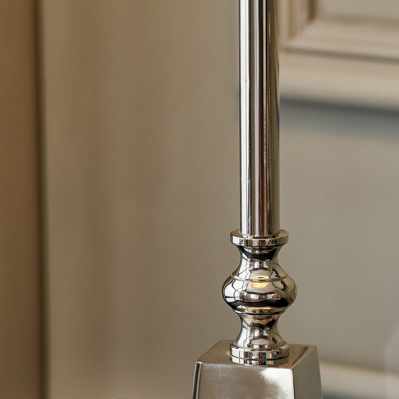 Nickel Metal Candlestick Table Lamp | Lighting