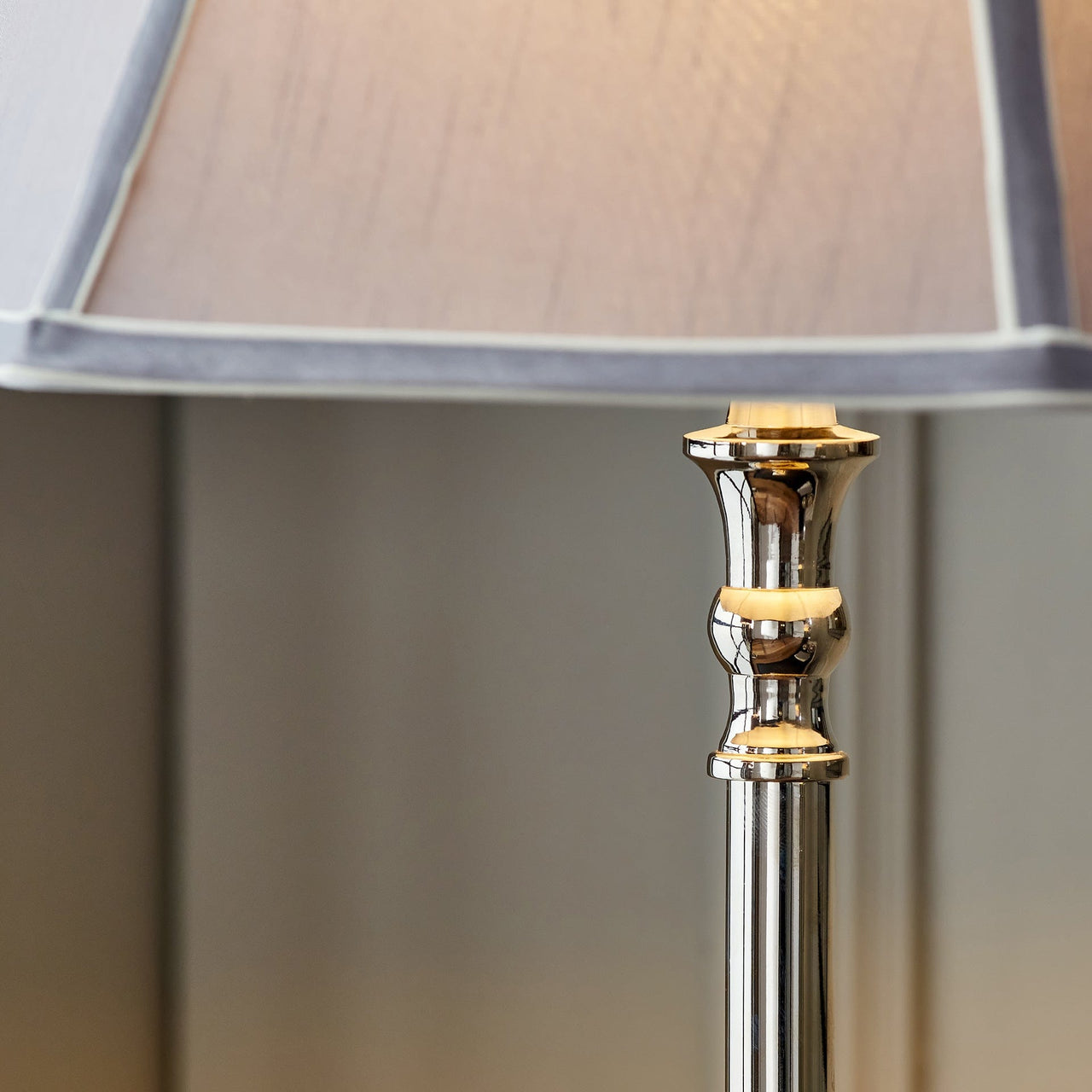Nickel Metal Candlestick Table Lamp | Lighting
