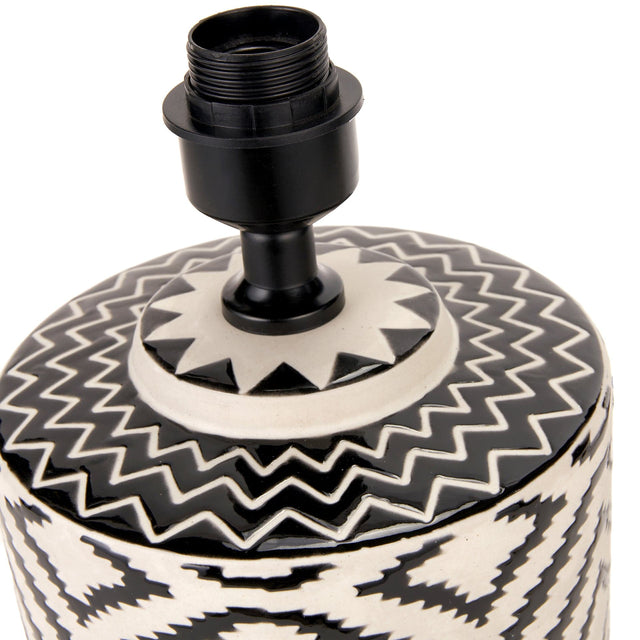 Monochrome Ikat Ceramic Table Lamp Base | Lighting | Rūma
