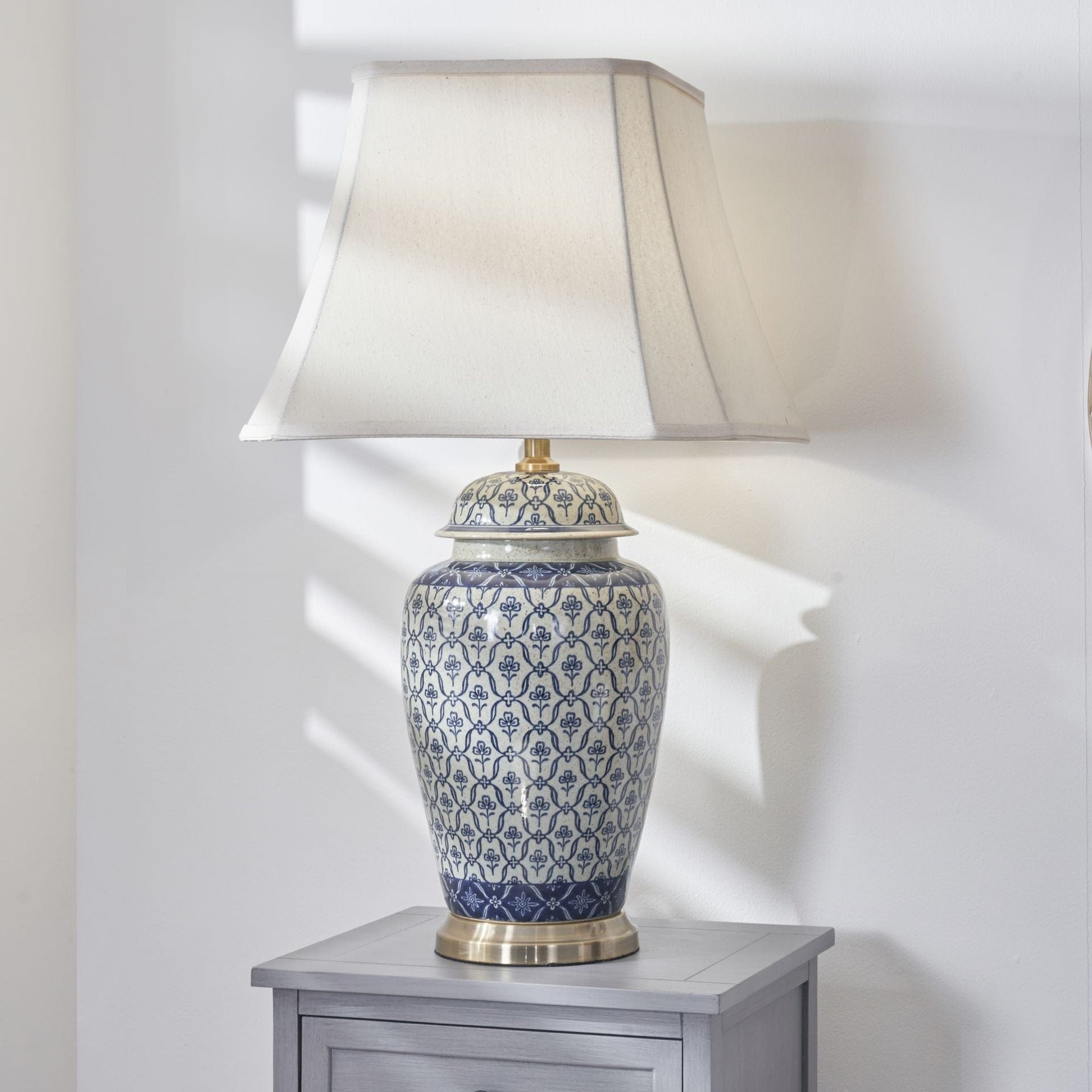 Blue and White Ceramic Table Lamp | Home Lighting
