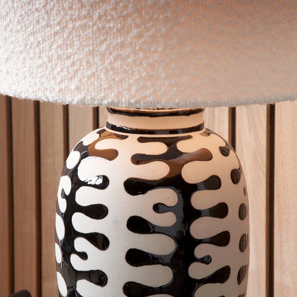 Black and White Tall Coral Ceramic Table Lamp | Lighting | Rūma