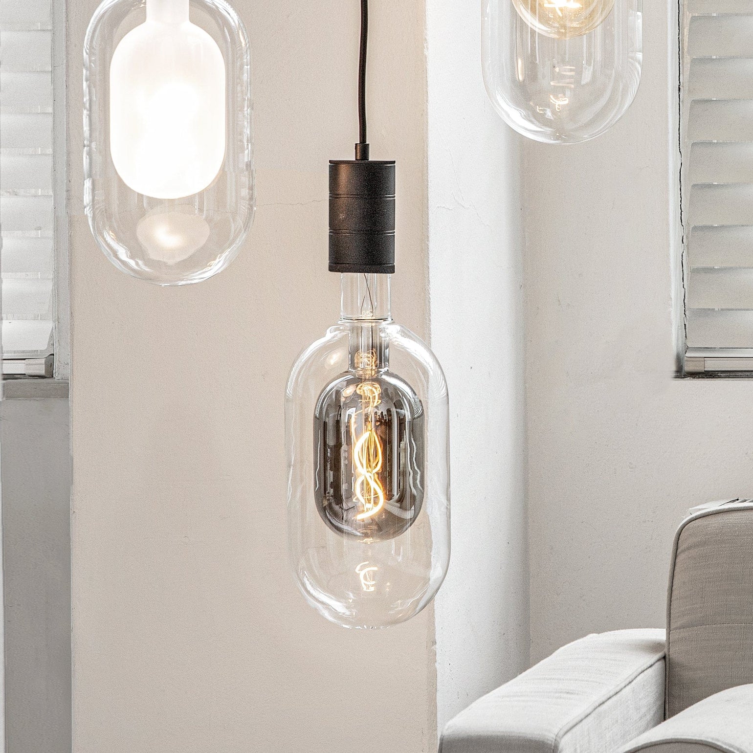 LED Clear and Smokey Double Tube Organic E27 Bulb | Bulbs