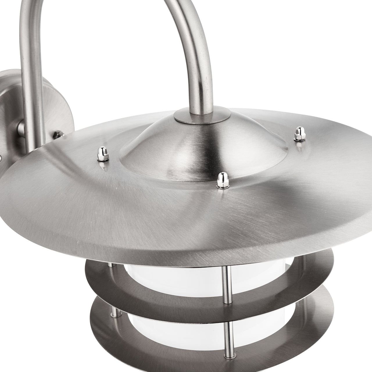 Brushed Steel Metal and Opaque Glass Wall Light | Lighting | Ruma