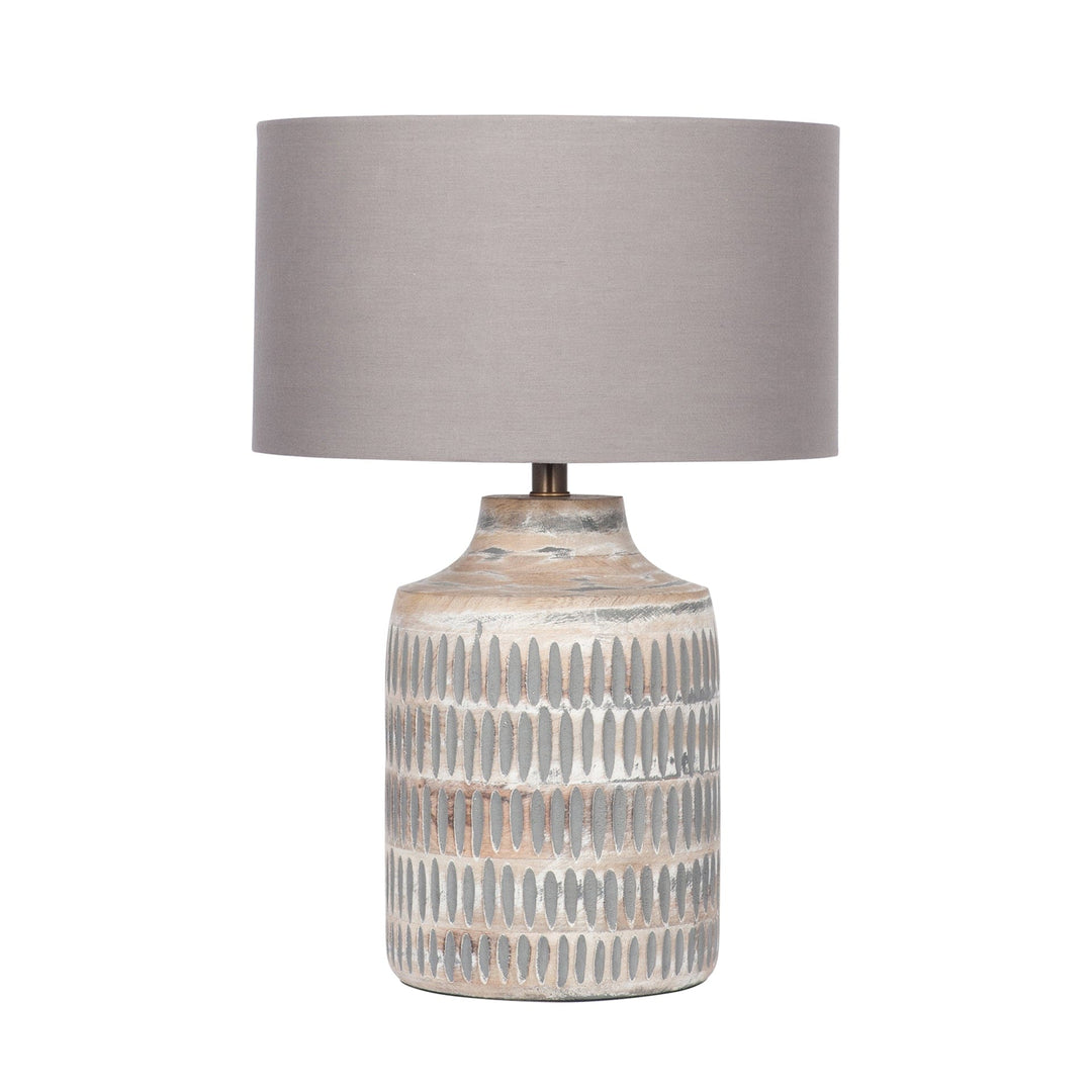 Grey Textured Table Lamp | Home Lighting