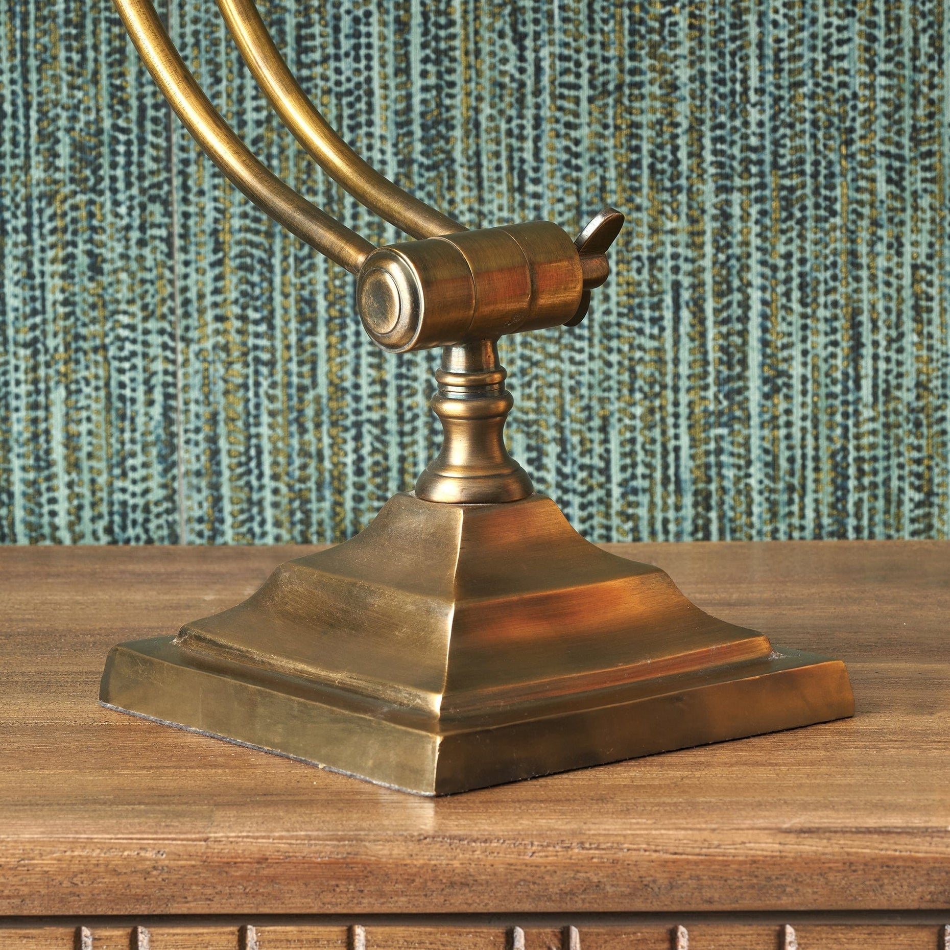 Antique Brass Metal Arched Arm Task Table Lamp | Lighting