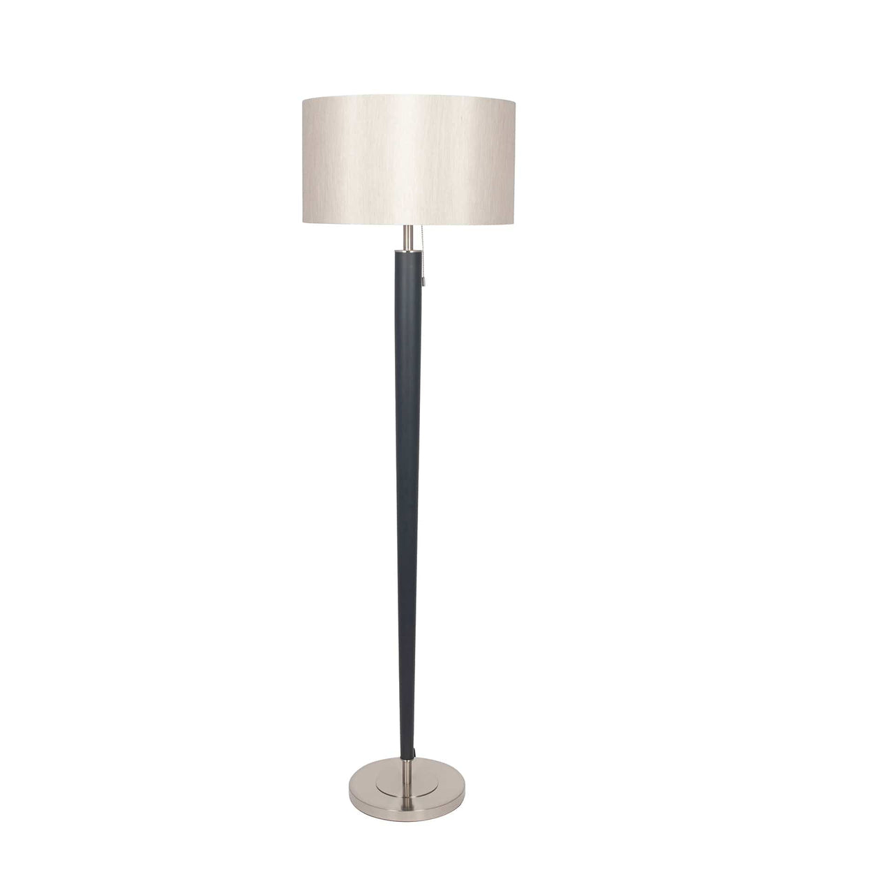 Brushed Silver & Matt Black Metal Floor Lamp | Floor Lamps