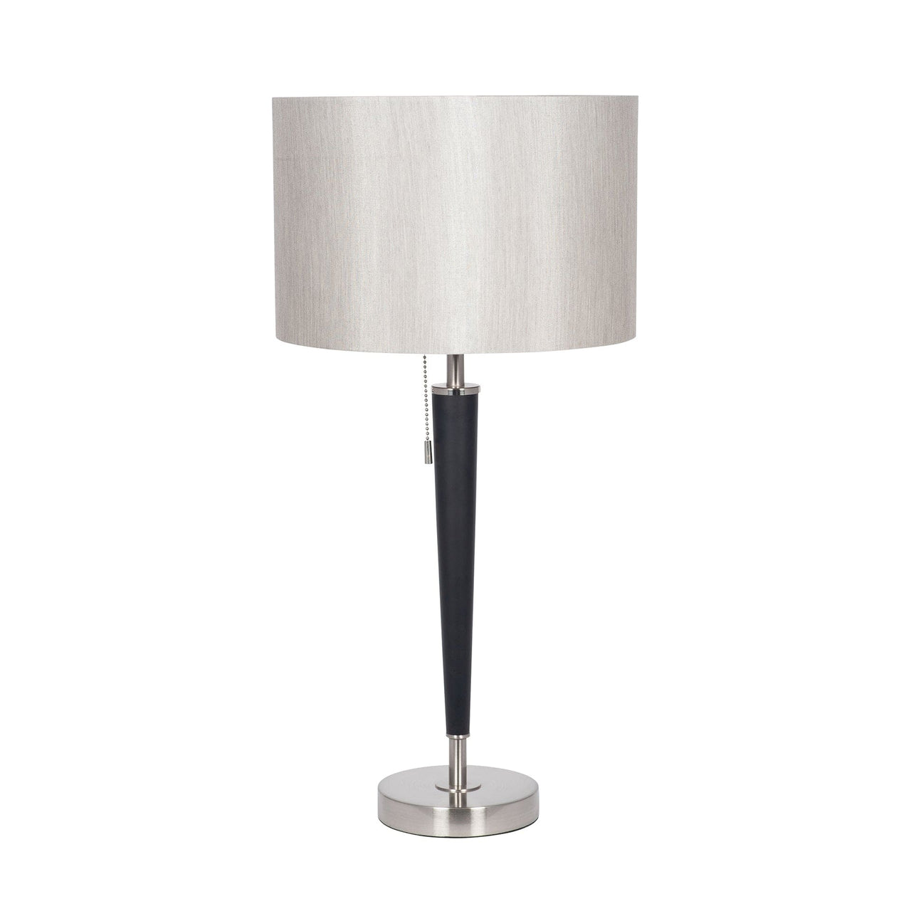Brushed Silver & Matt Black Metal Table Lamp | Table Lamps