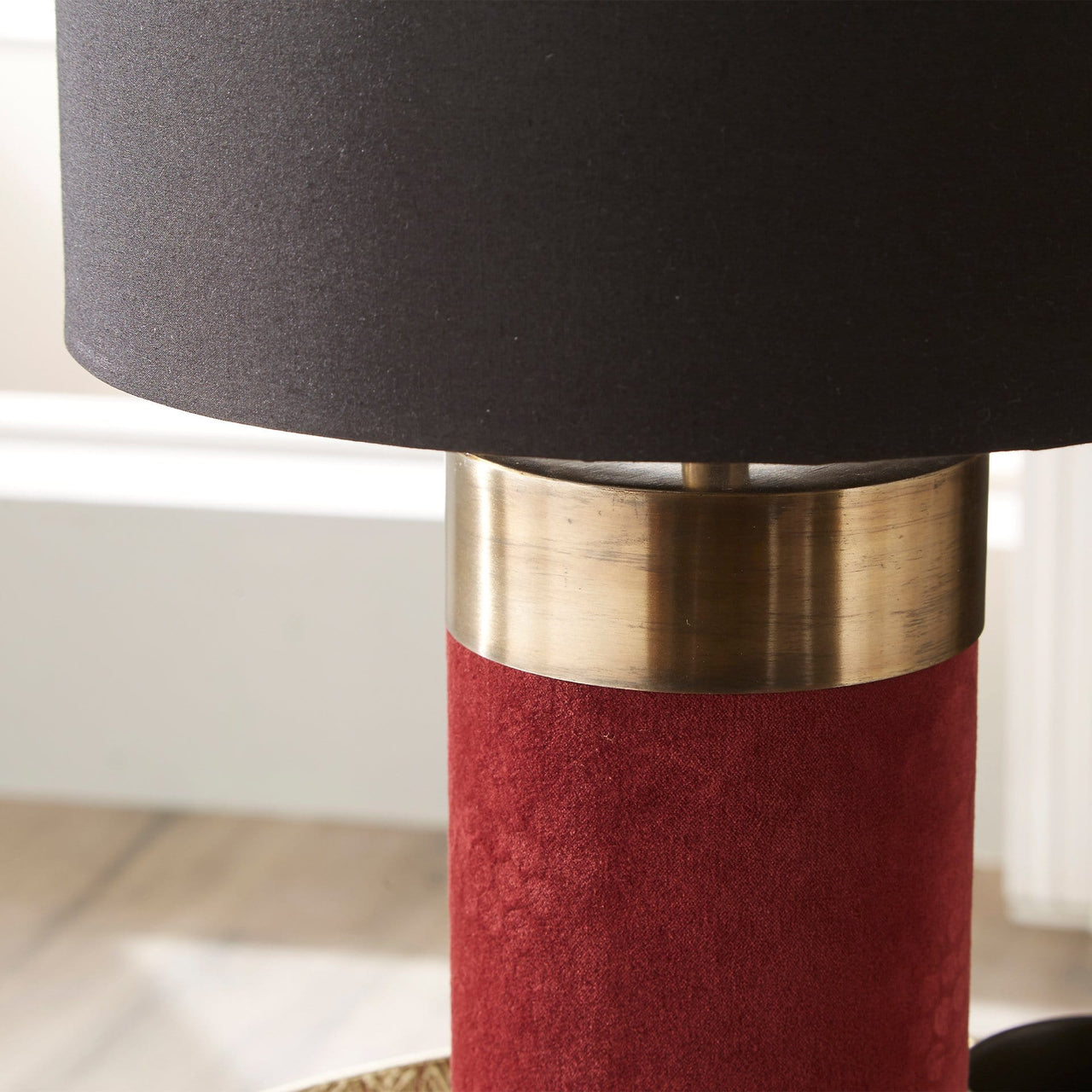 Red Velvet Table Lamp | Home Lighting