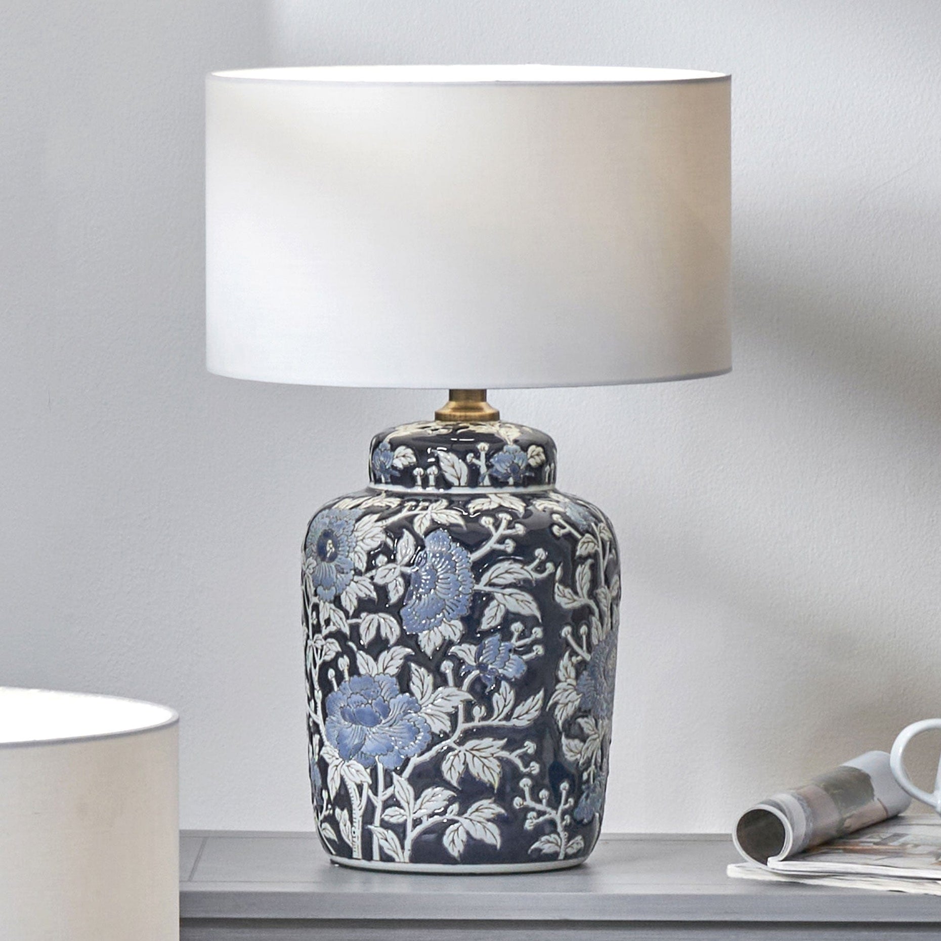 Blue Floral Table Lamp | Lighting
