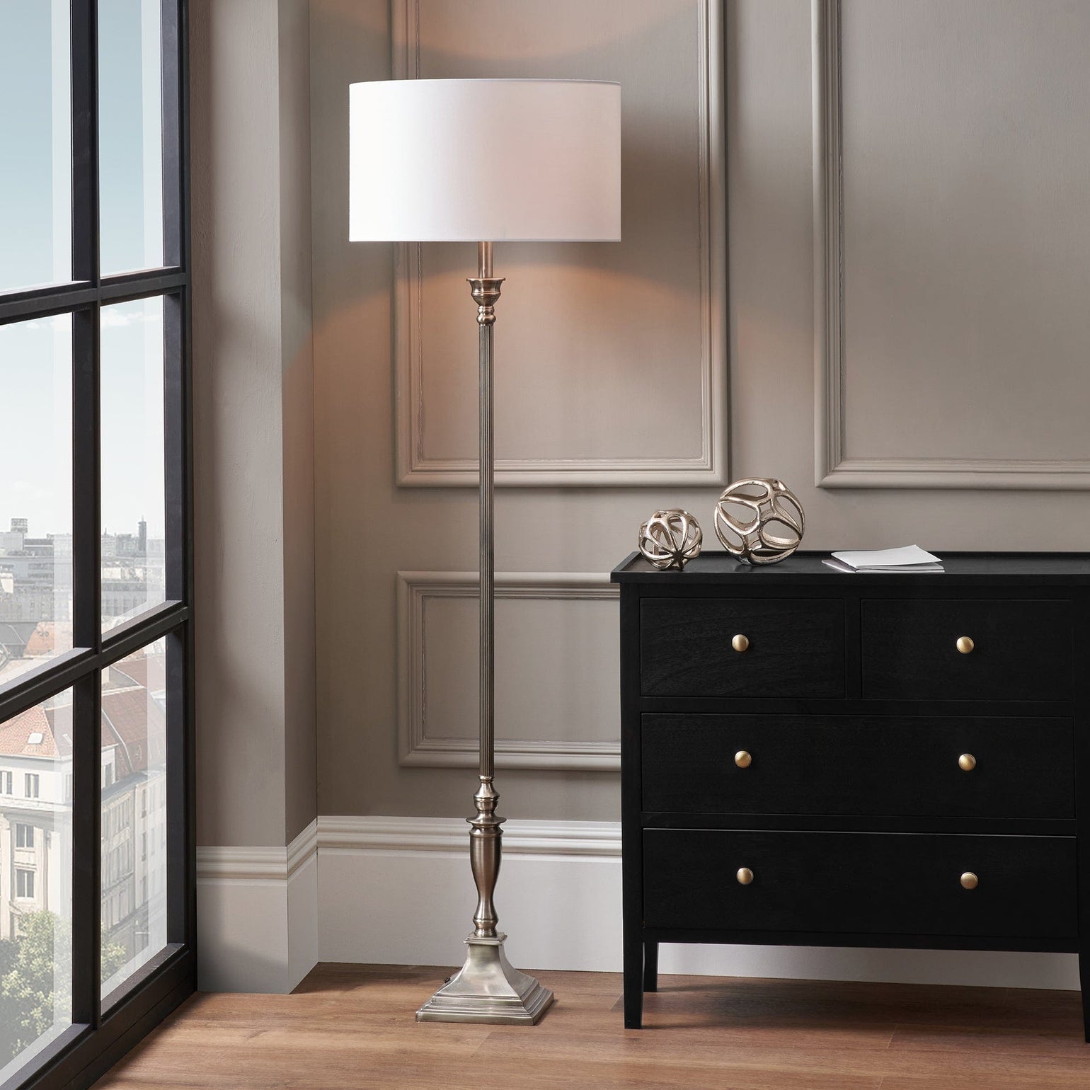 Antique Silver Floor Lamp | Lighting | Rūma