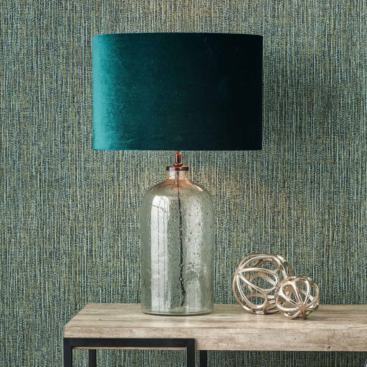 Grey Bubble Glass Table Lamp | Lighting