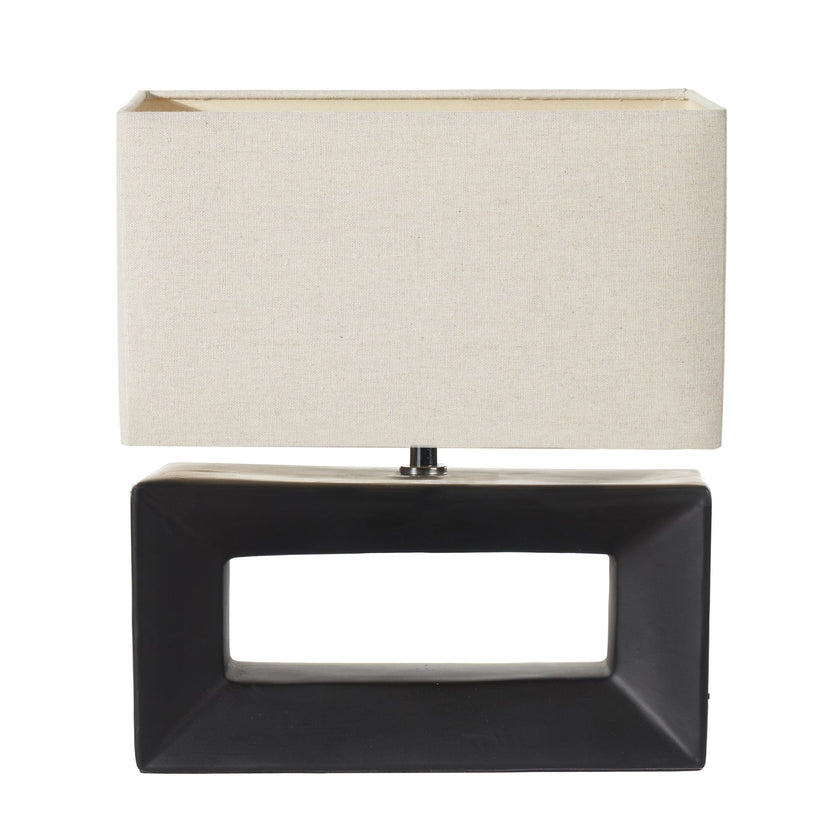 Black Rectangular Ceramic Table Lamp | Lighting