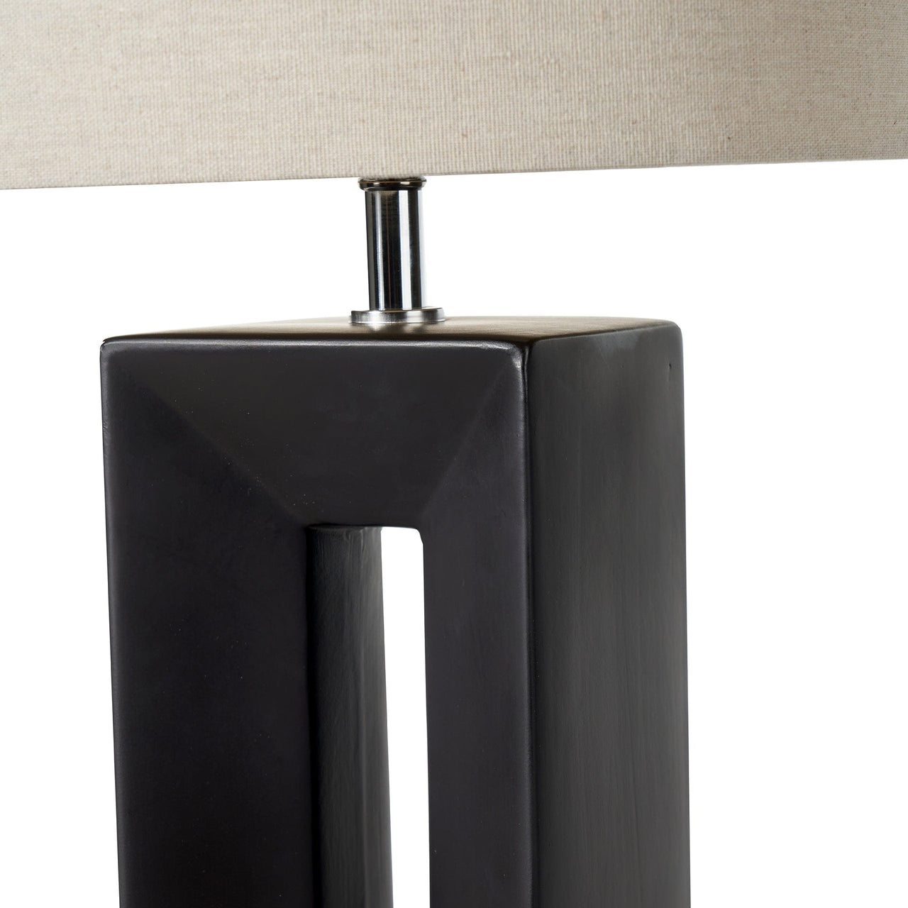 Black Tall Rectangular Ceramic Table Lamp | Lighting | Rūma