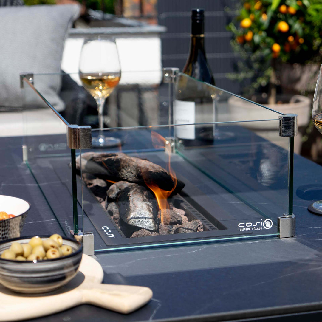 Cosi Fire Pit Rectangular Glass Surround| Outdoor