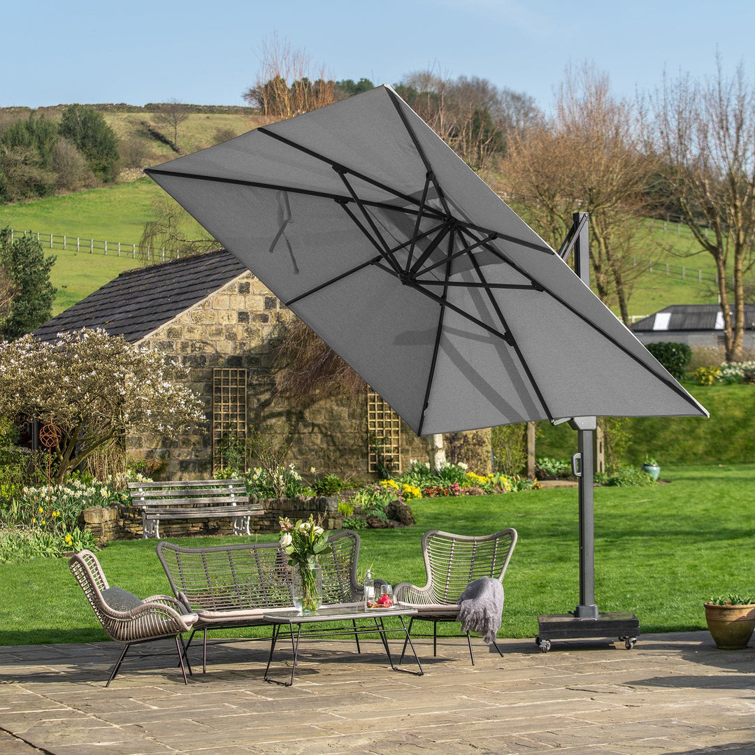 Marl Grey Rectangular Parasol | Outdoor